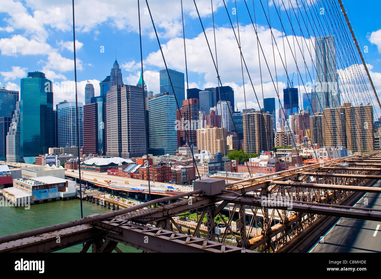 Panorama view brooklyn bridge hi-res stock photography and images - Alamy