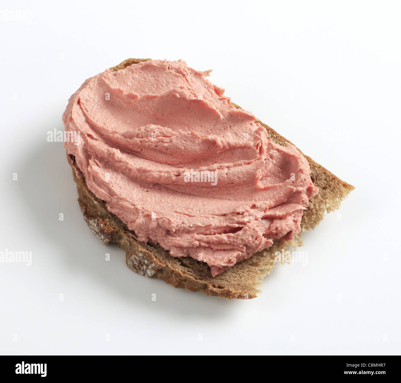 Slice of bread and smooth liver pate Stock Photo - Alamy