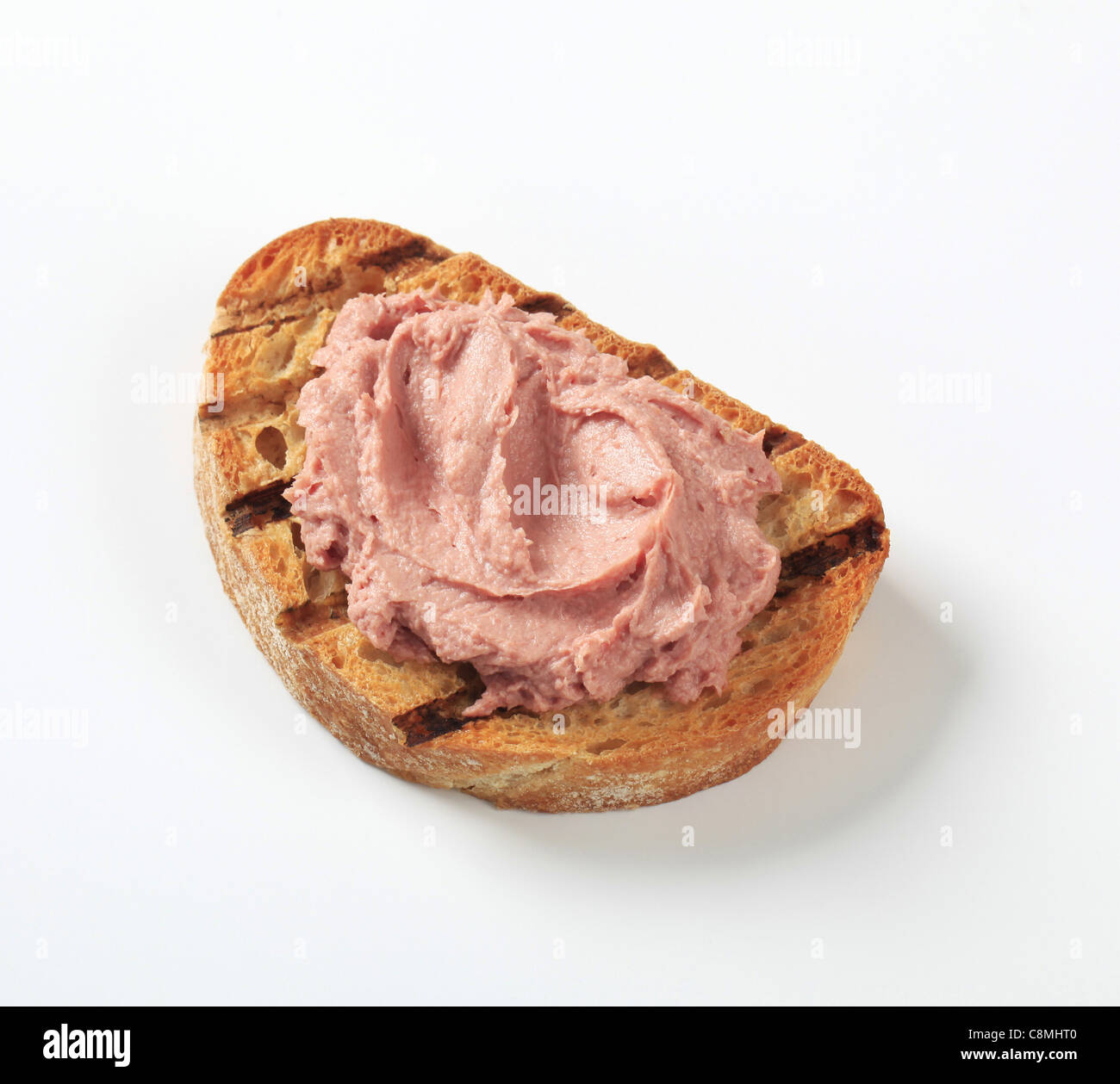 Slice of toasted bread and liver pate Stock Photo - Alamy