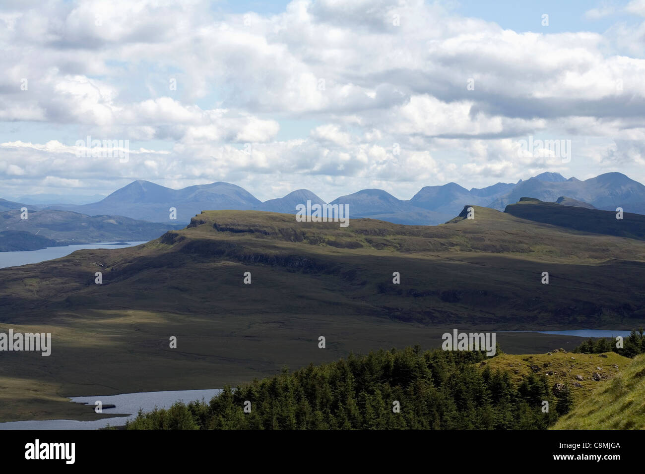 The Red Cuillin in the distance from the Storr Isle of Skye Scotland ...