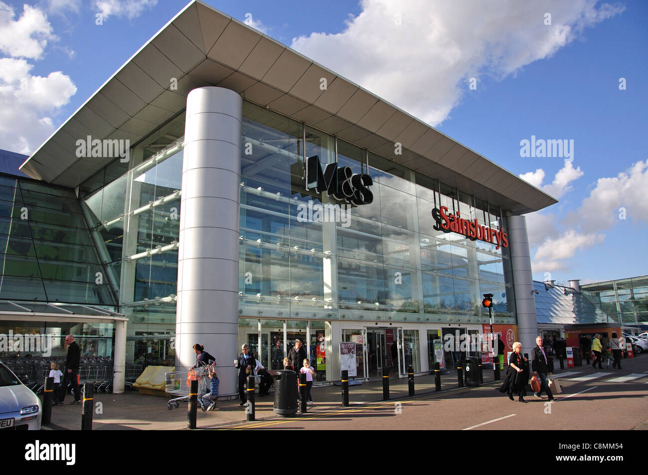 Entrance to M&S and Sainsbury's Stores, Colney Fields Shopping Park ...