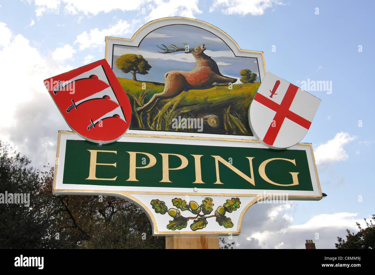 Epping town sign, High Street, Epping, Essex, England, United Kingdom ...