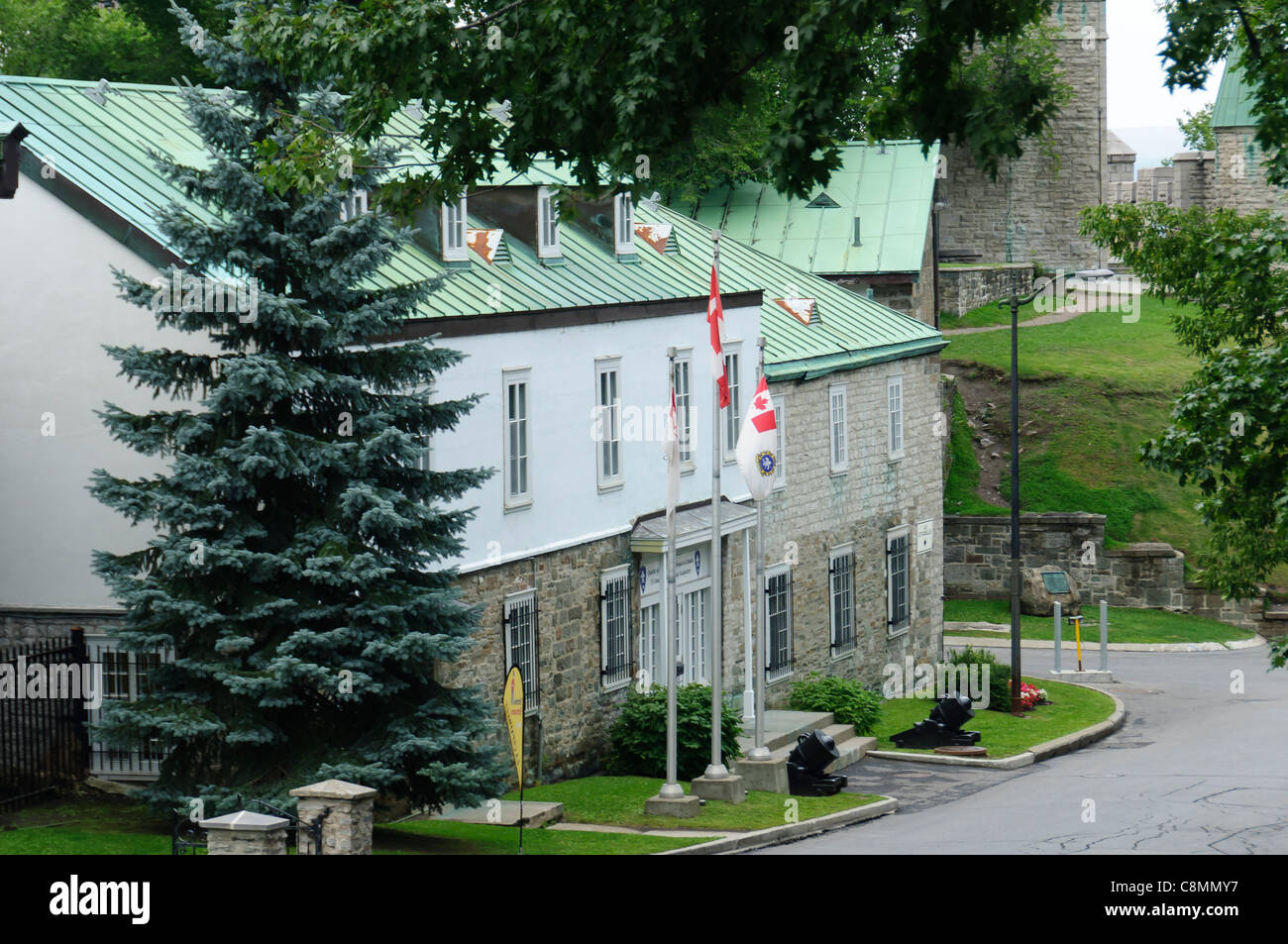 military station of the Citadel, historical defense building with sign ...
