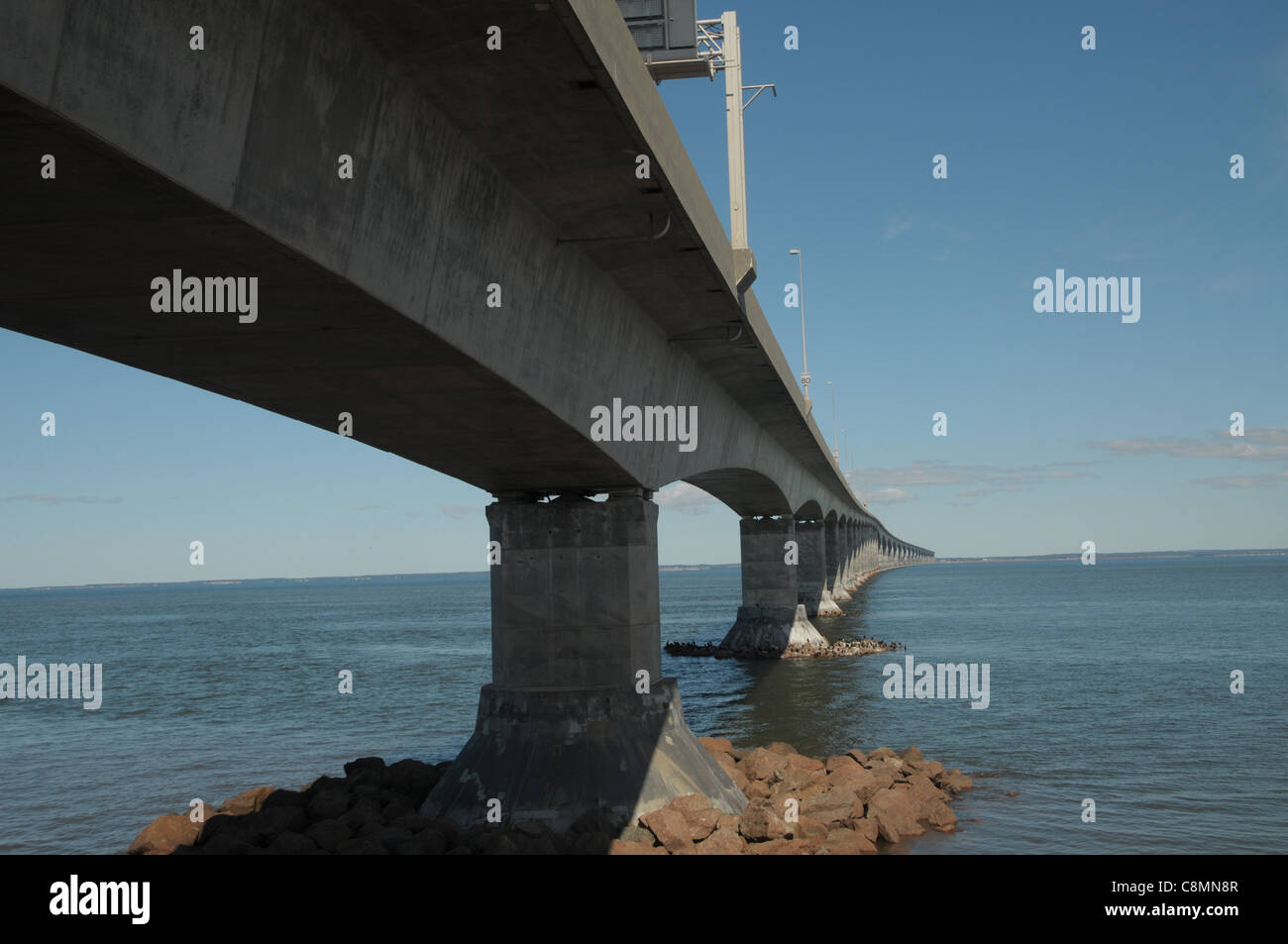 A view of the Confederation Bridge greets visitors to Prince Edward ...