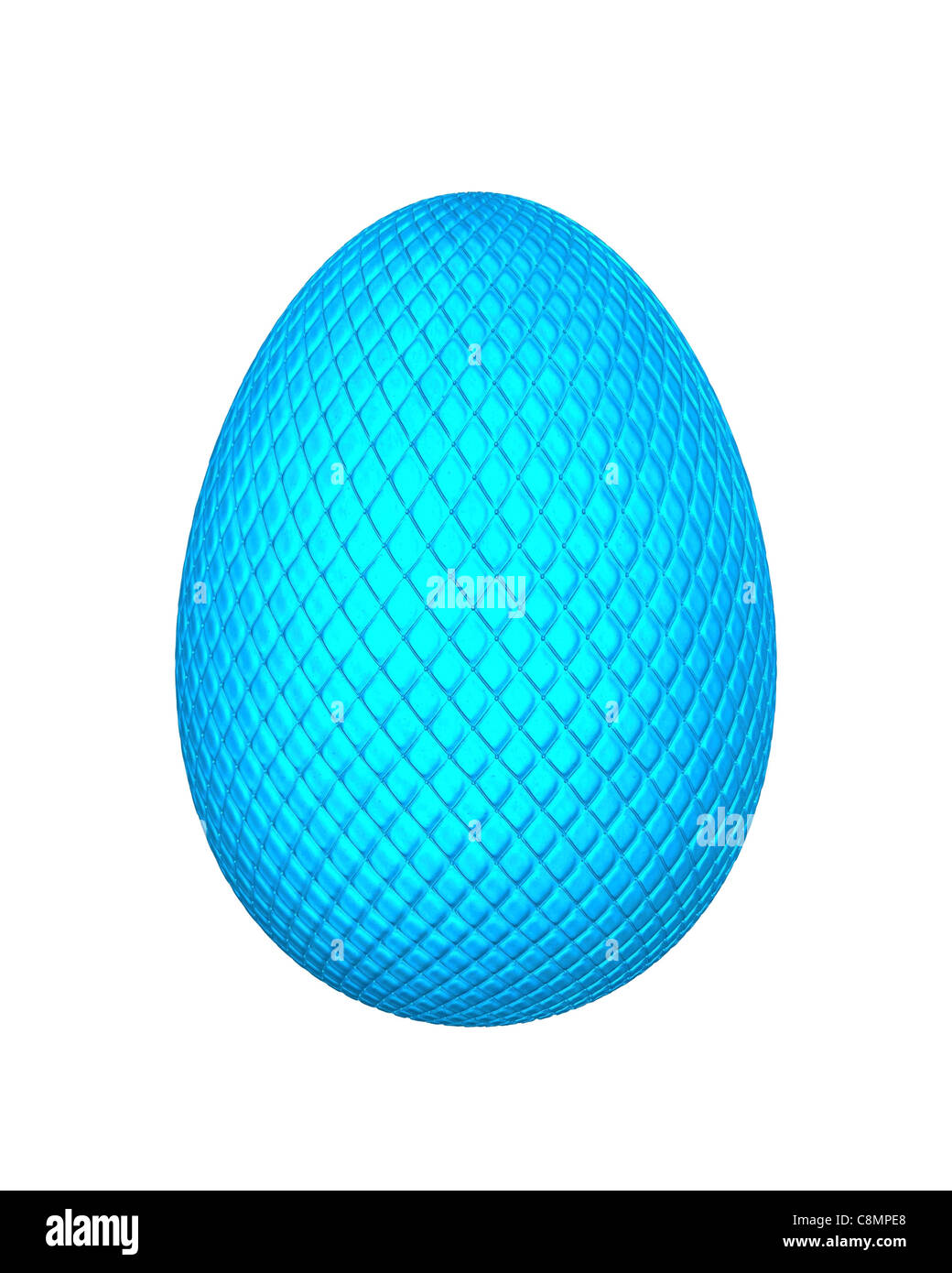 Easter Egg with Blue Metallic Finish and Raised Quilted Texture Stock ...