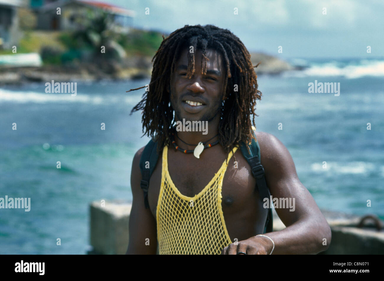 Dennery Village St Lucia Rastafarian Man With Dreadlocks Stock Photo ...