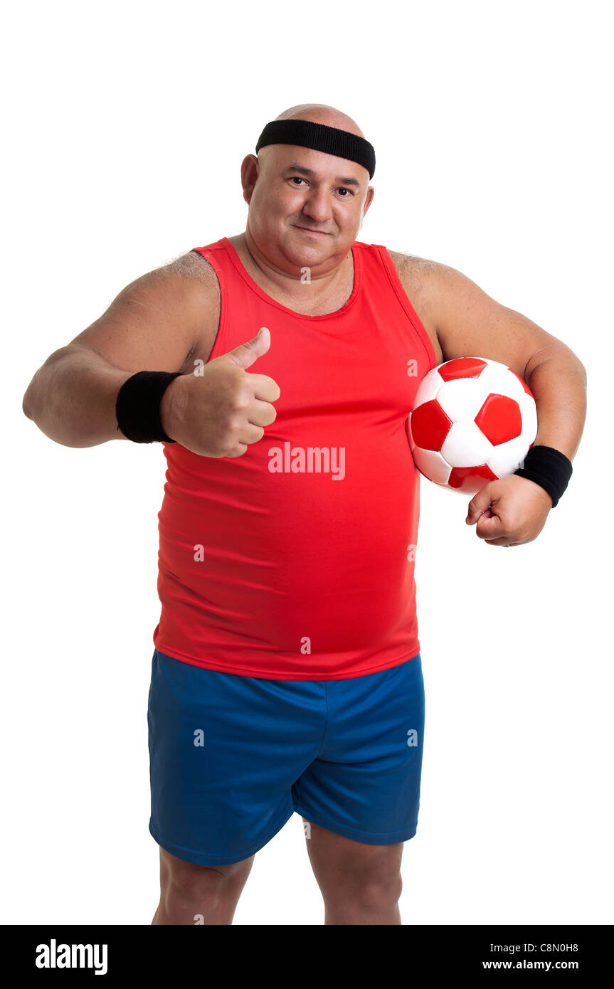 Fat man with football hi-res stock photography and images - Alamy