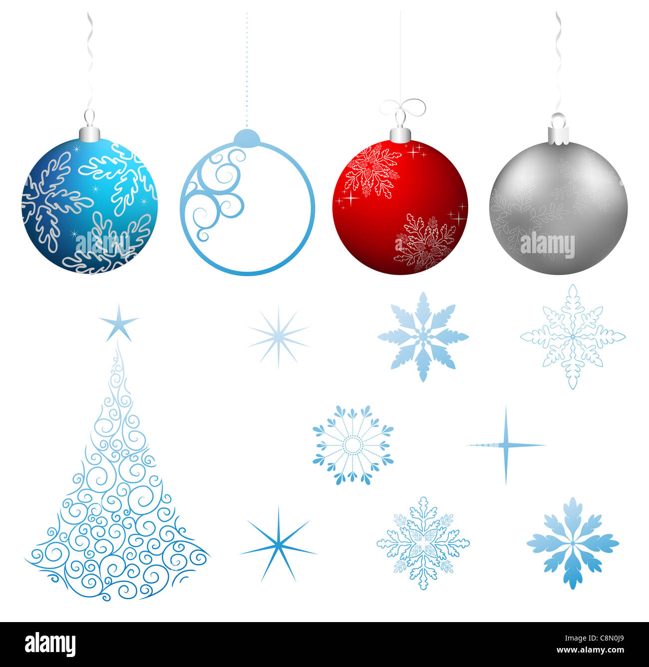 Collection Christmas holiday design elements Stock Photo - Alamy