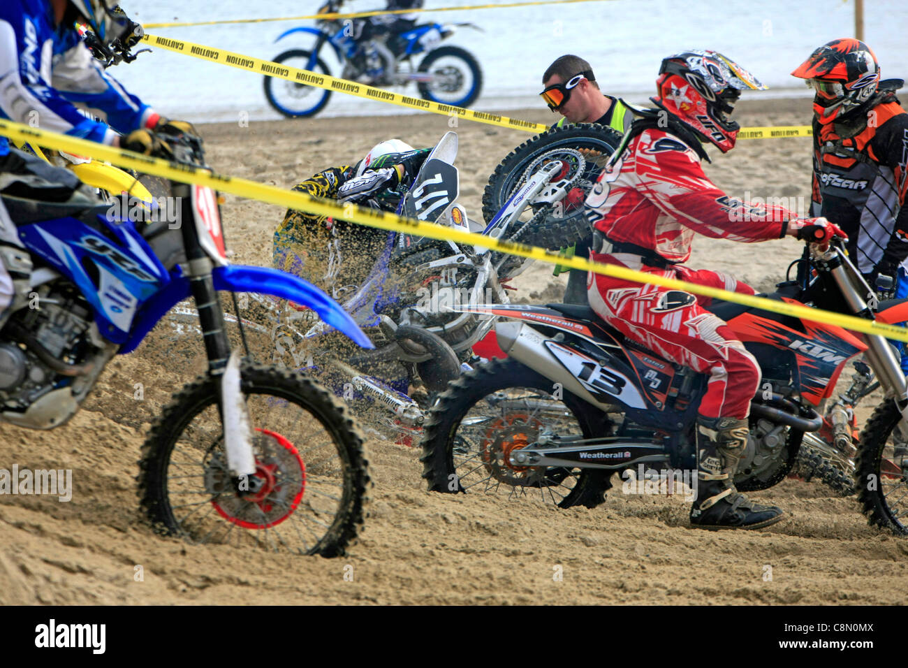 Beach MotorX Riders on Weymouth beach in Dorset Stock Photo - Alamy