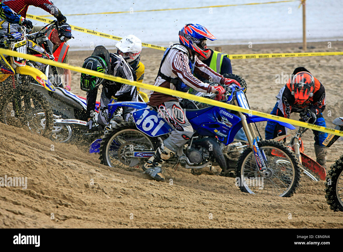 Beach MotorX Riders on Weymouth beach in Dorset Stock Photo - Alamy