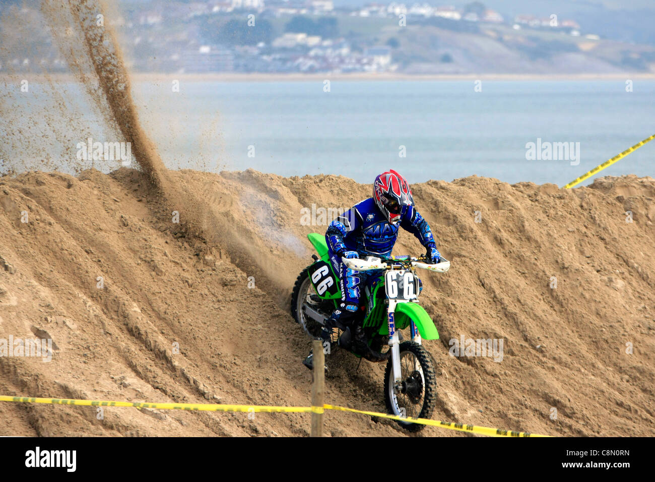 Beach MotorX Riders on Weymouth beach in Dorset Stock Photo - Alamy