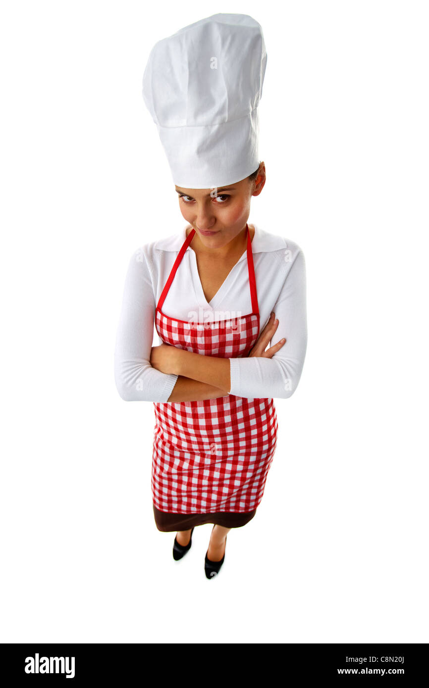 Portrait woman in kitchen Cut Out Stock Images & Pictures - Alamy