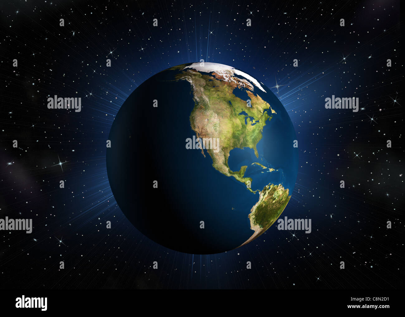 The planet earth.The North America. High-quality 3d rendering mother ...