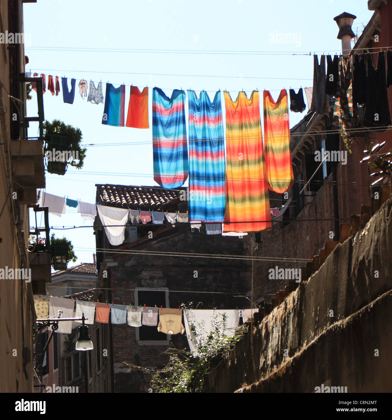 Clothesline clotheslines venice italy hi-res stock photography and ...
