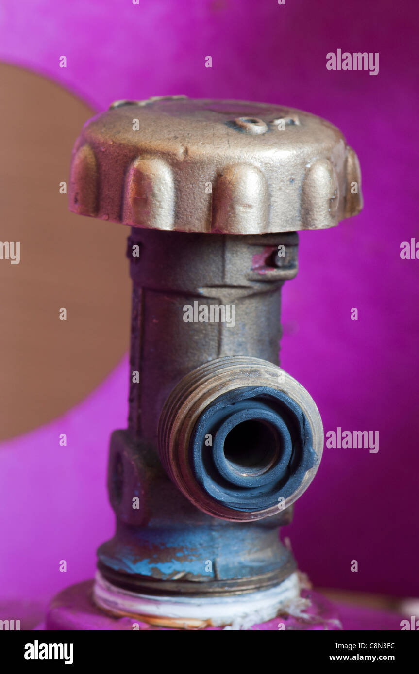 old gas cylinder valve Stock Photo - Alamy