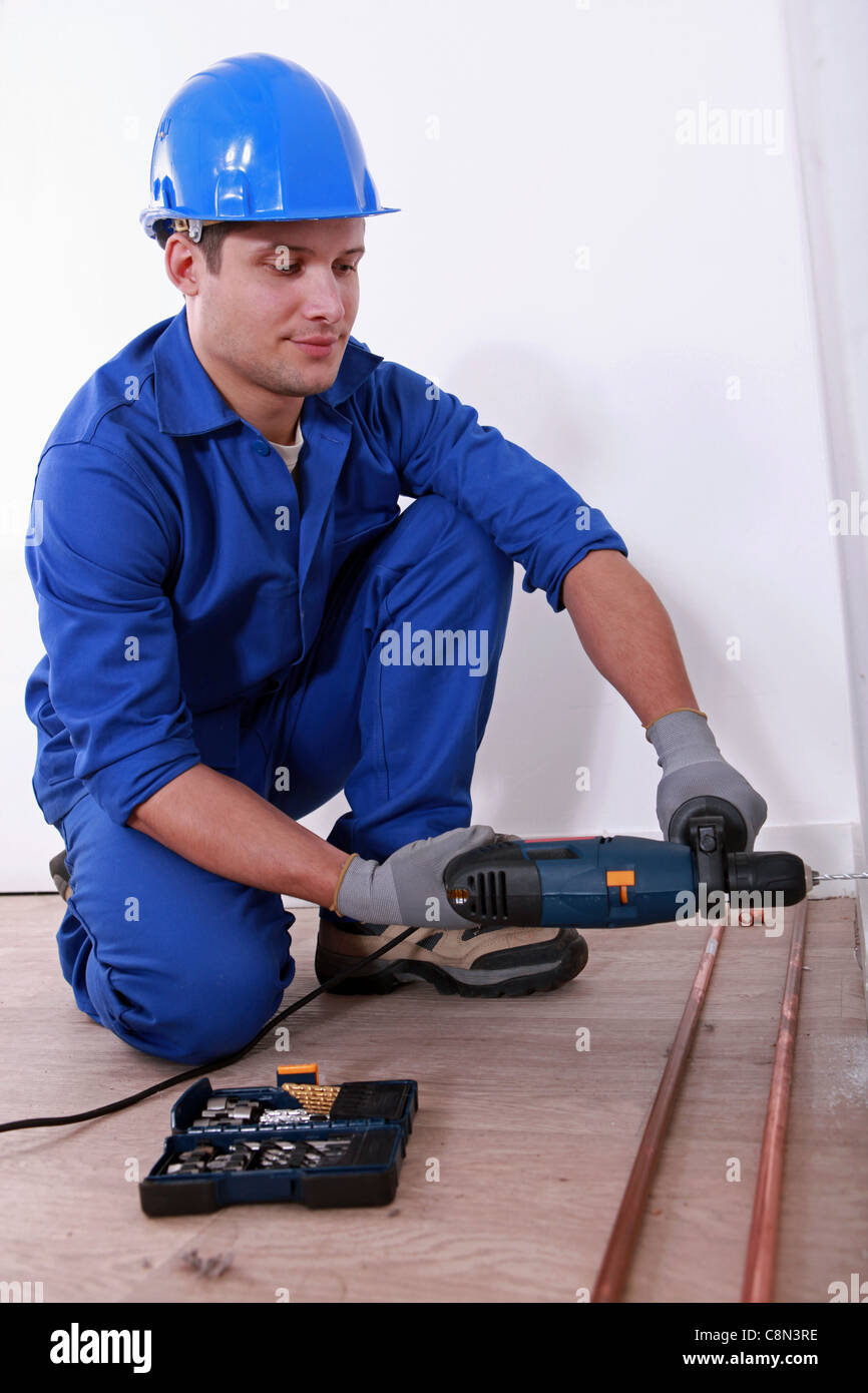 Close up view man drilling hi-res stock photography and images - Alamy