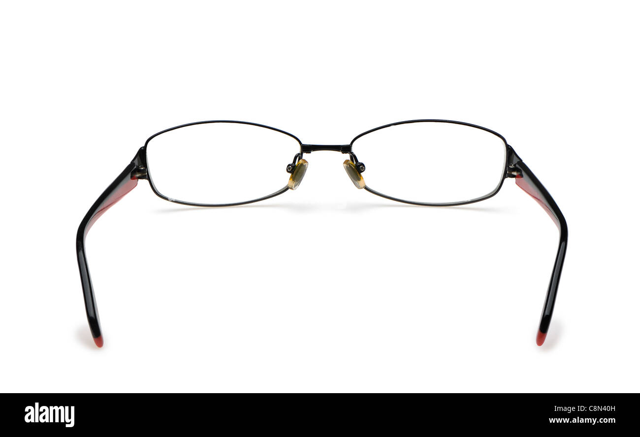 eyeglasses the rear view. Isolated on white background. Photo closeup ...