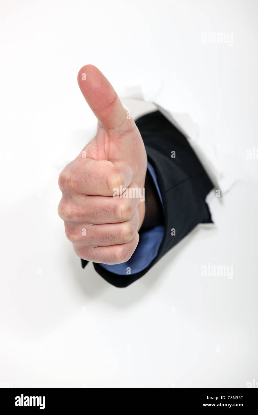hand making a thumbs up sign Stock Photo - Alamy