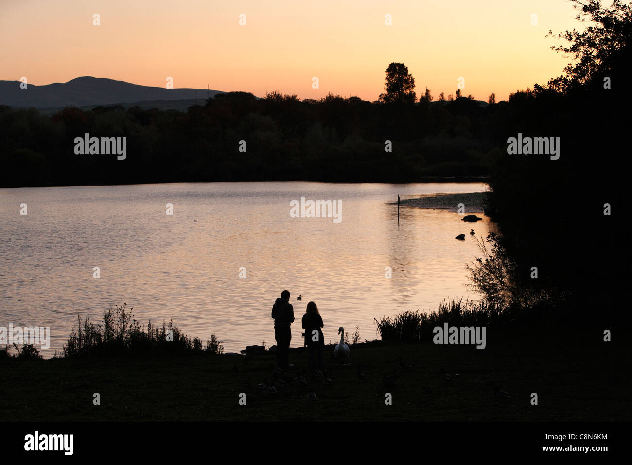 Romantic scene of Duddingston Loch Edinburgh Stock Photo - Alamy