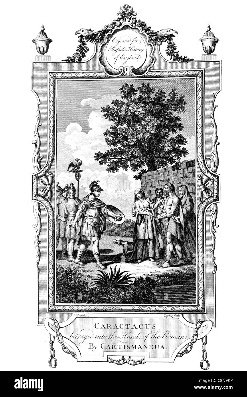 Caractacus betrayed into the hands of the Romans by Cartismandua Stock ...
