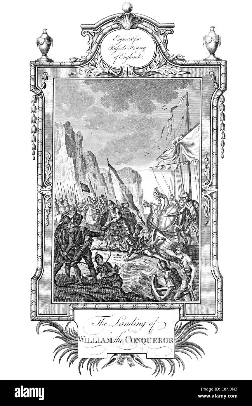 The landing of William the Conqueror 1066 invasion force invaded invade ...