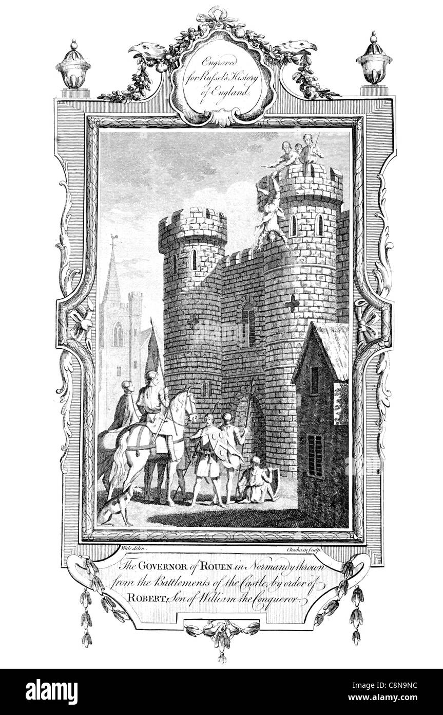 The governor of Rouen in Normandy thrown from the battlements of the ...