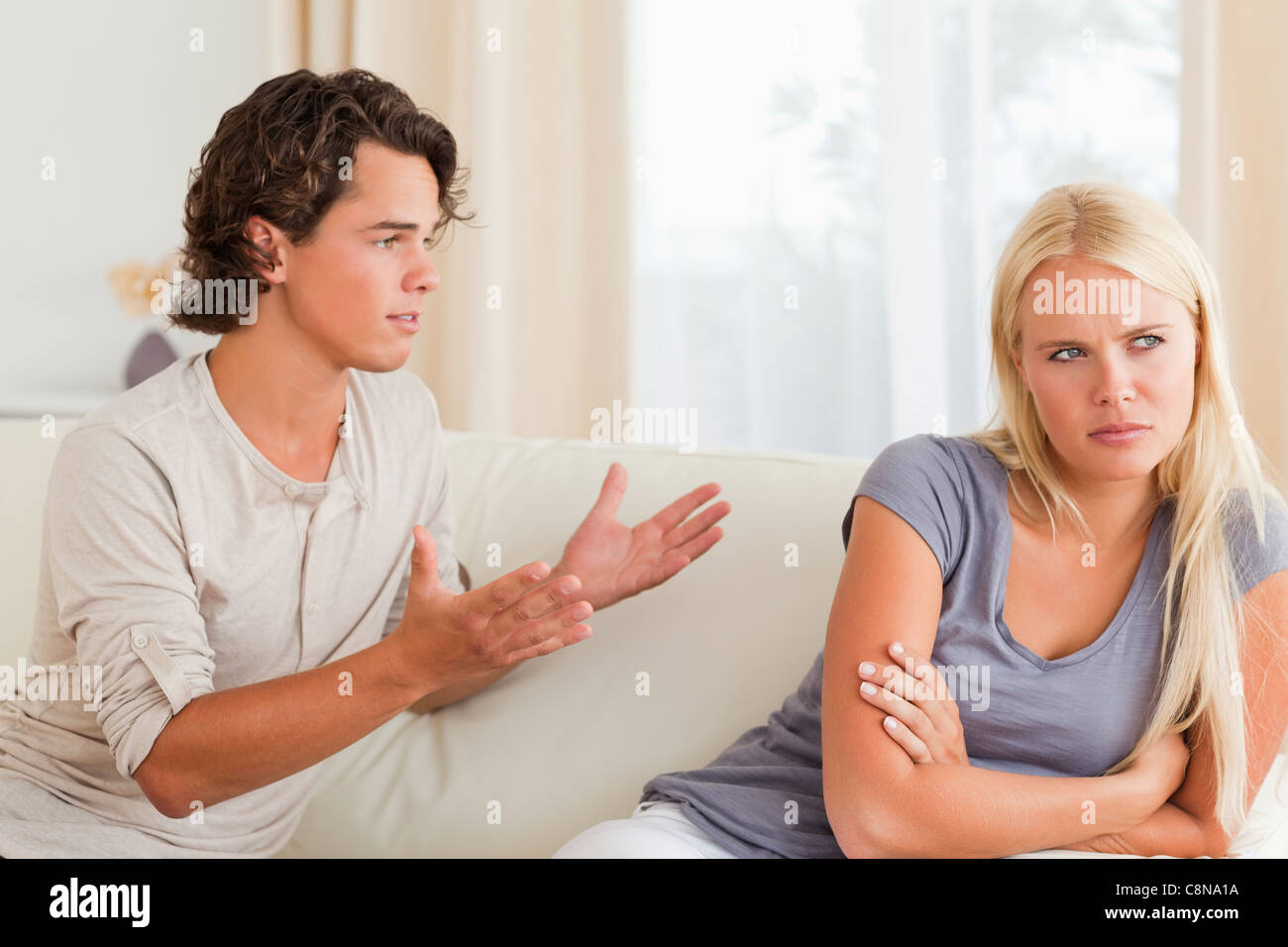 Couple having an argument Stock Photo - Alamy