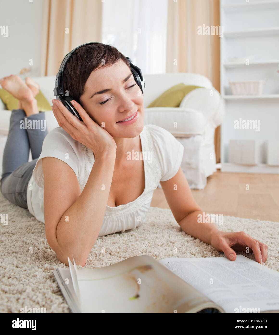 Delighted girl enjoying face hi-res stock photography and images - Alamy