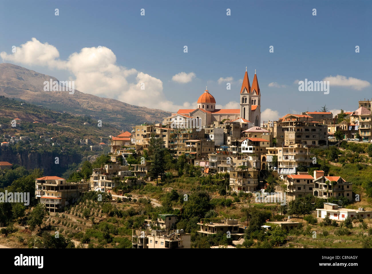 General view of the town of Bcharre, northern Lebanon Stock Photo - Alamy