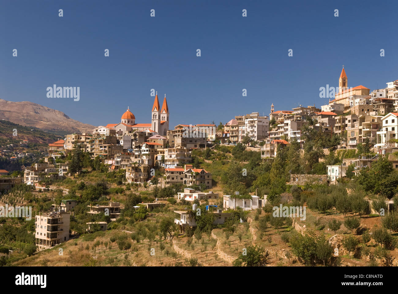 General view of the town of Bcharre, northern Lebanon Stock Photo - Alamy