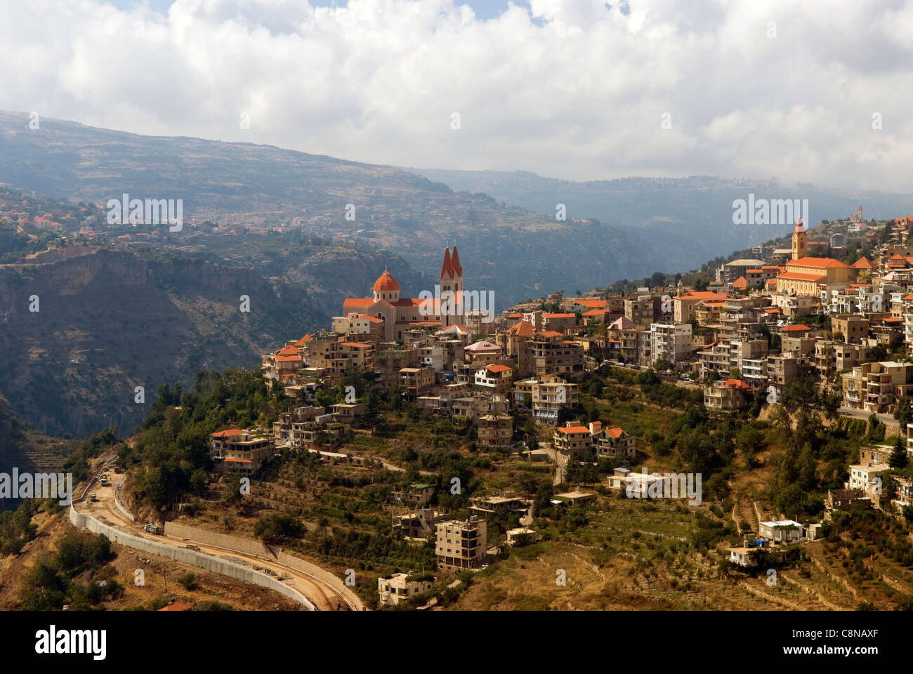 General view of the town of Bcharre, northern Lebanon Stock Photo - Alamy