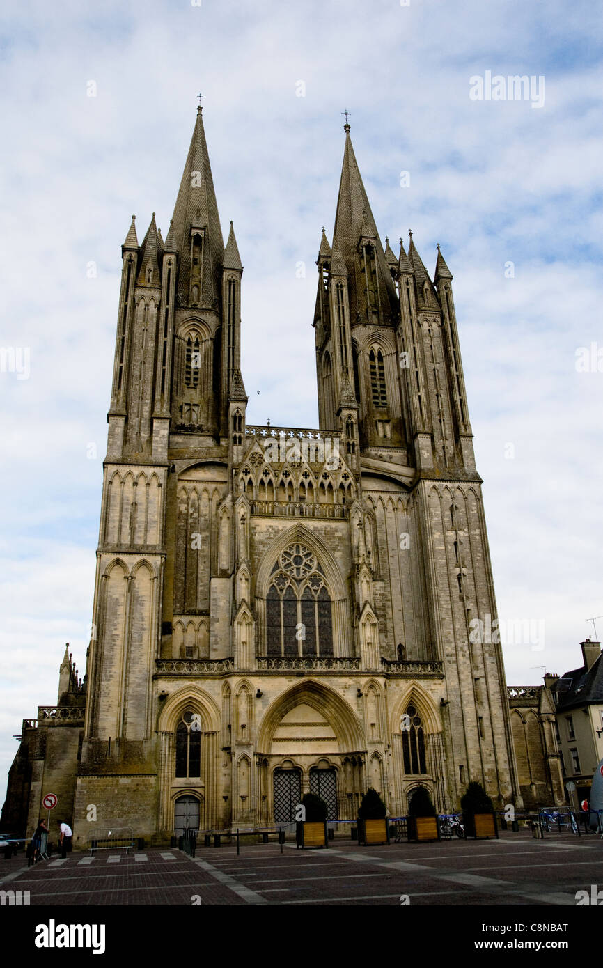 Coutances cathedral normandy france exterior hi-res stock photography ...