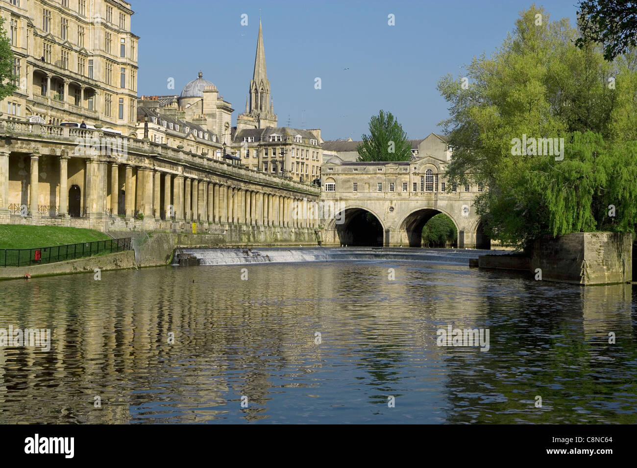 Great Britain, England, Somerset, Bath, View of Pulteney Bridge ...