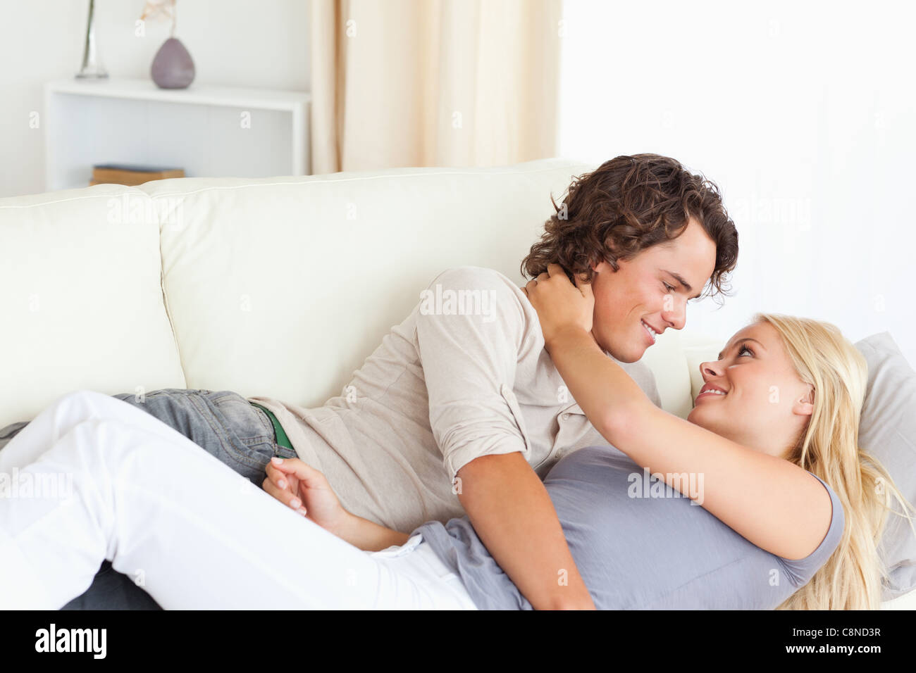 Cute couple hugging Stock Photo - Alamy