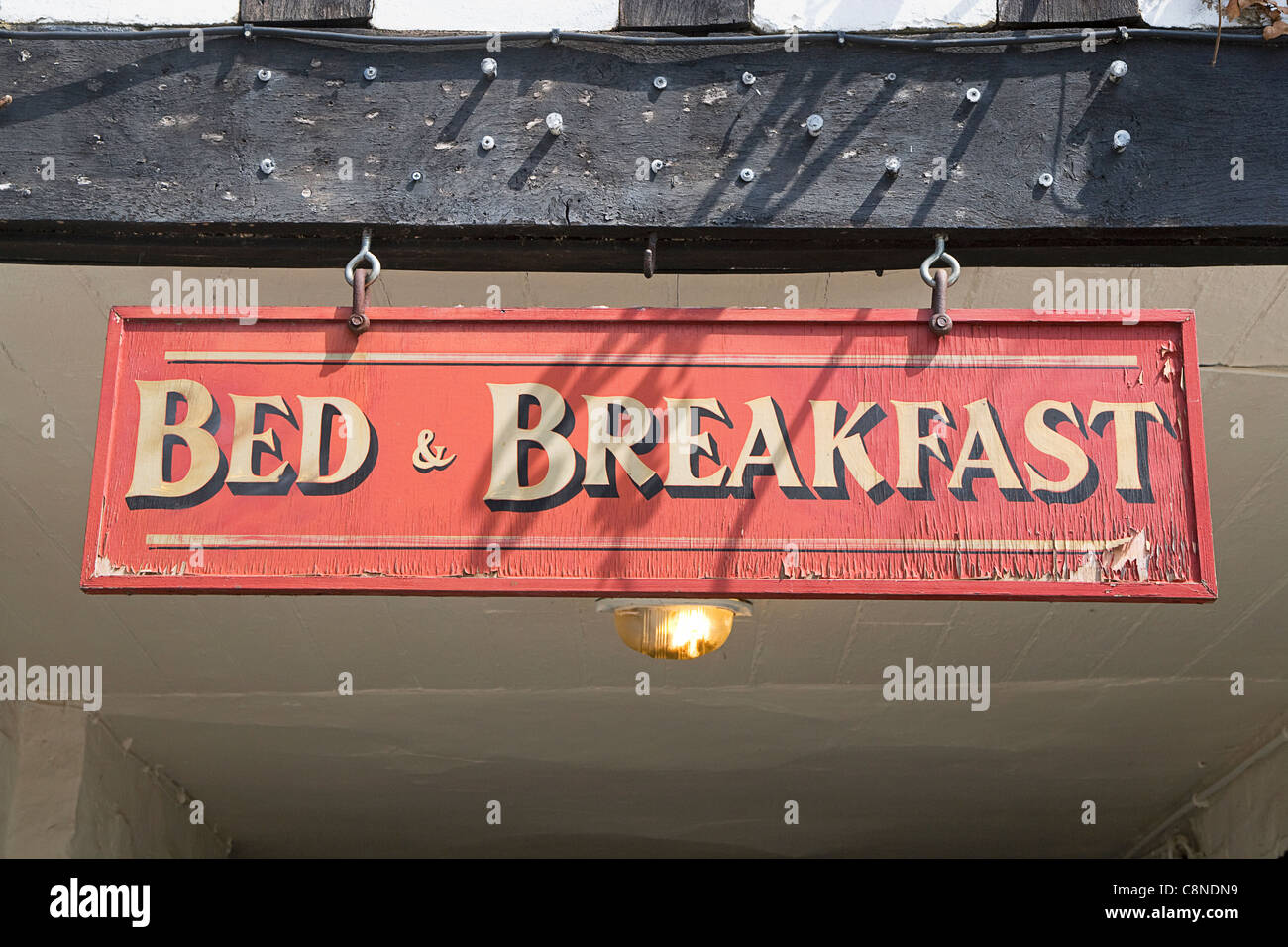 England, Bed and breakfast sign Stock Photo - Alamy