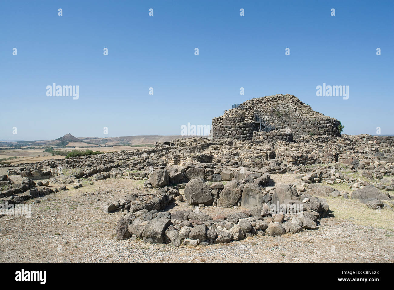 Italy, Sardinia, Nuraghe Su Nuraxi, view of Nuragic village Stock Photo ...