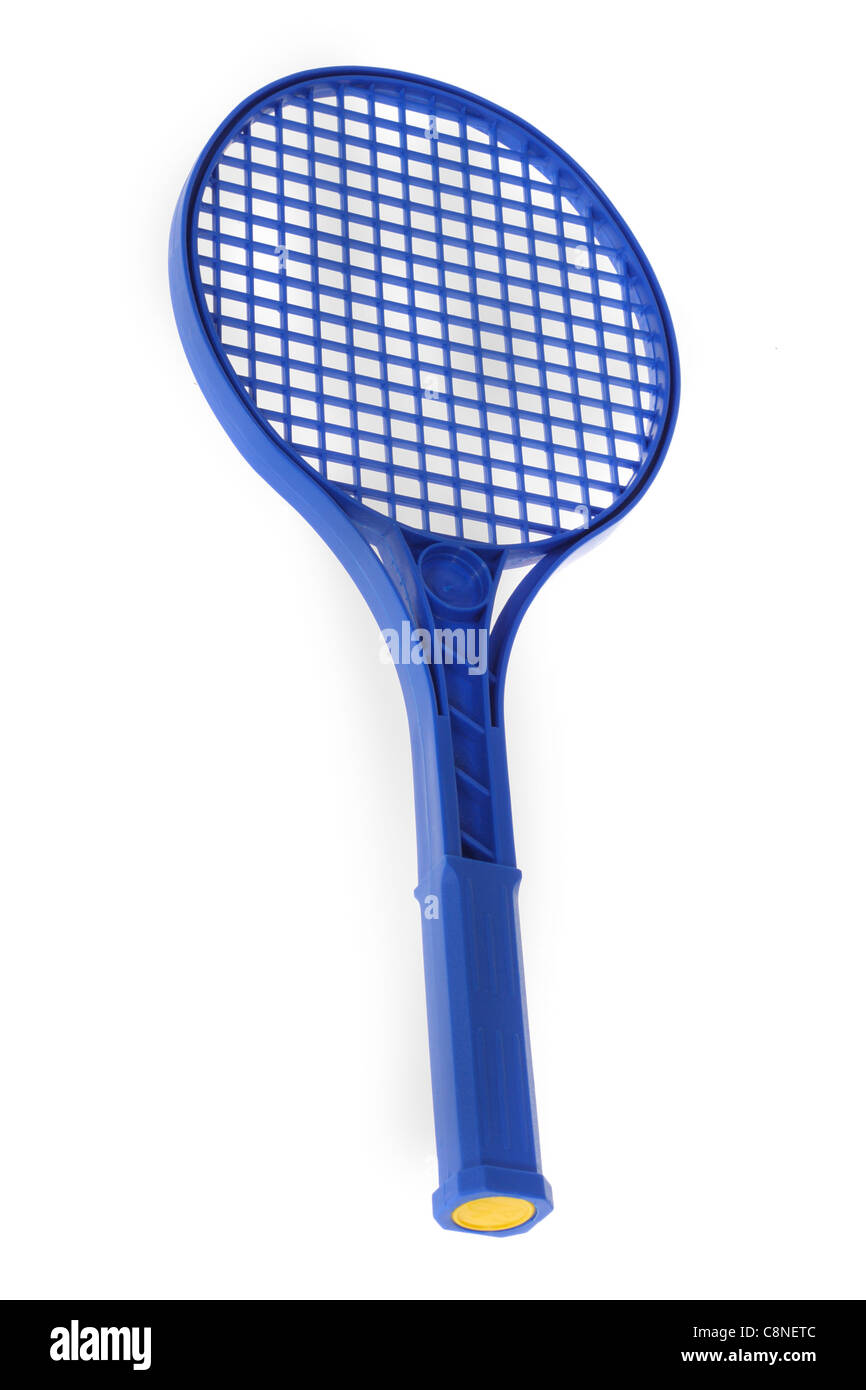 blue racquet, photo on the white background Stock Photo - Alamy
