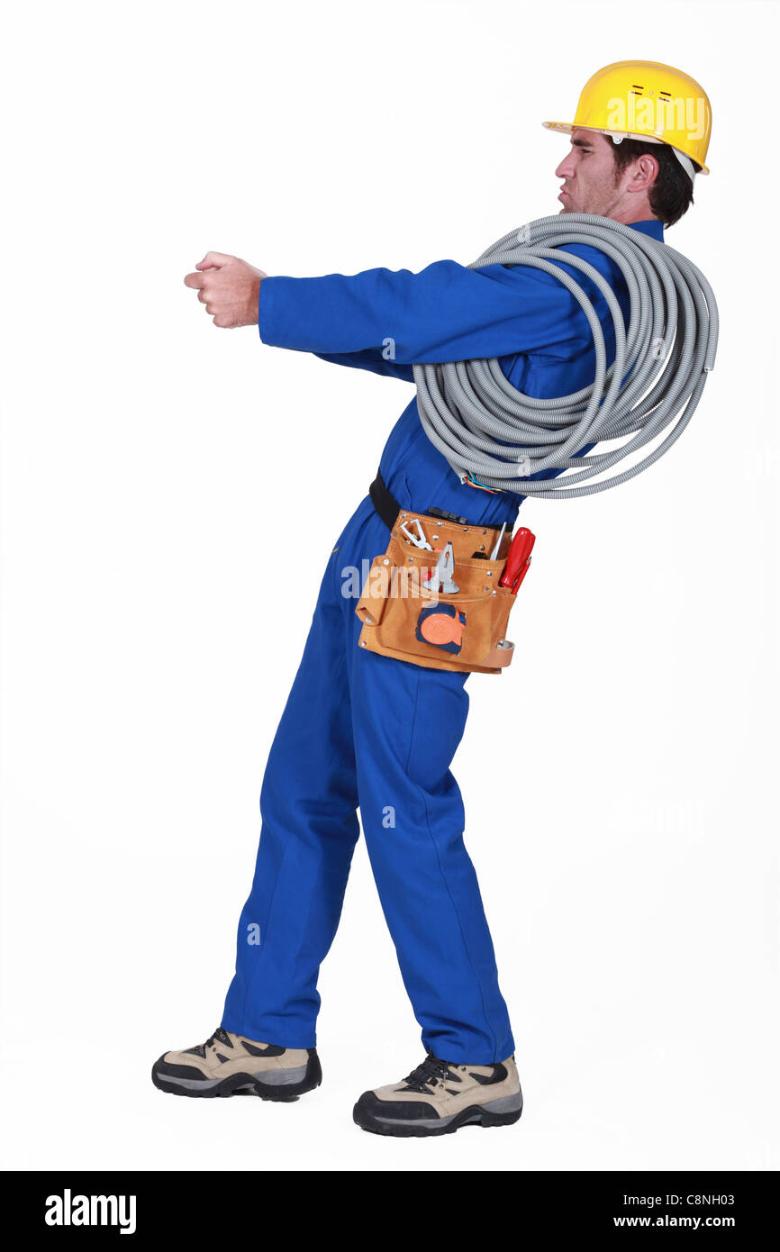 craftsman pulling something Stock Photo - Alamy