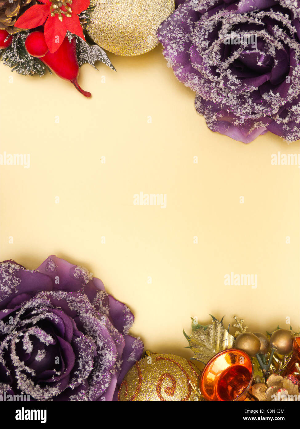 Christmas frame border golden hi-res stock photography and images - Alamy