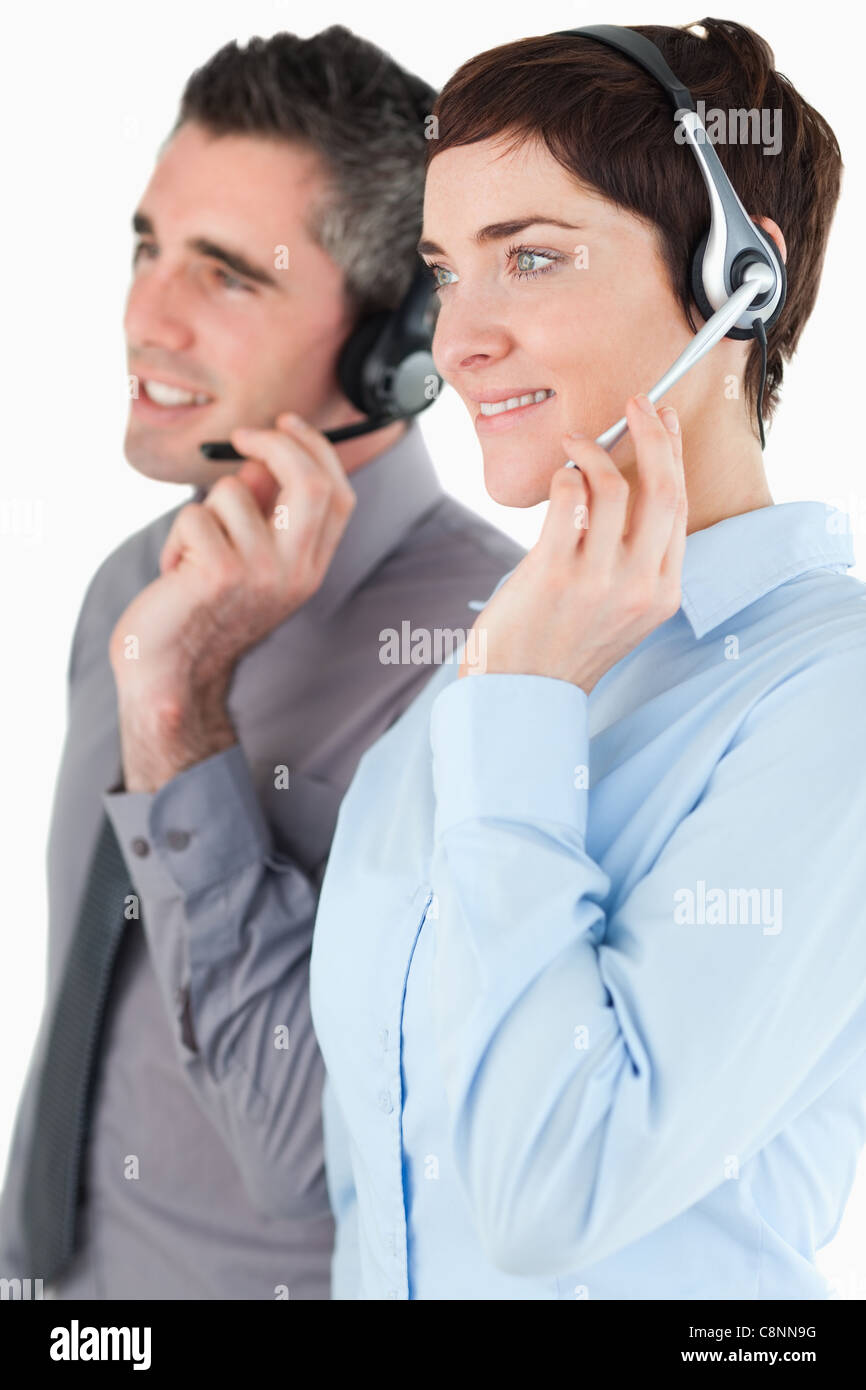 Portrait male female operators hi-res stock photography and images - Alamy