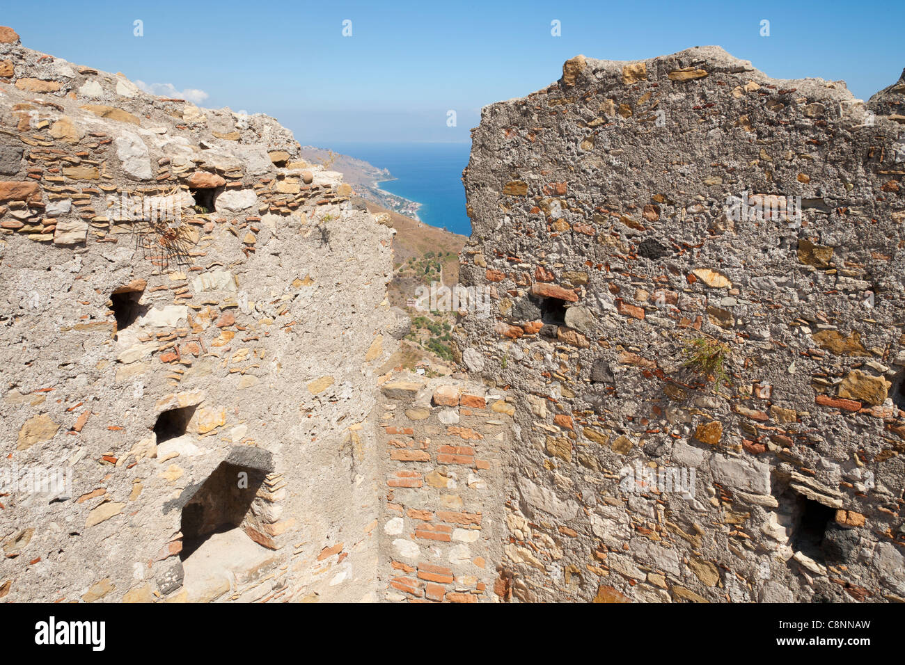Medieval castle at castelmola hi-res stock photography and images - Alamy