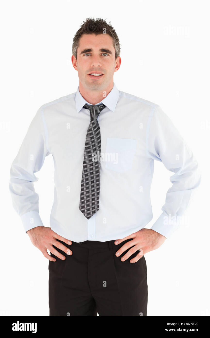 Portrait of a smiling manager posing Stock Photo - Alamy