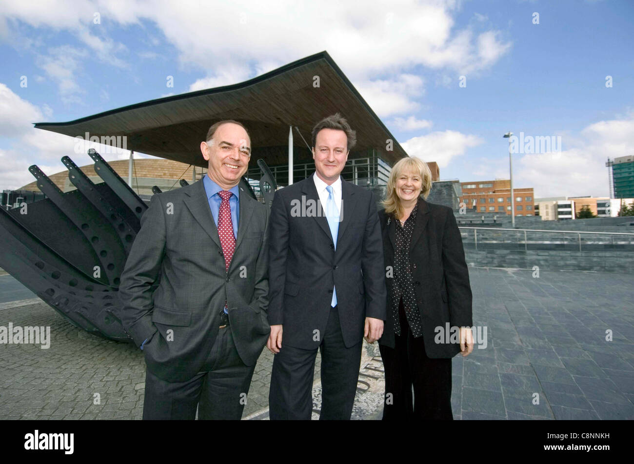 The Conservative Leader David Cameron with Nick Bourne, Leader of the ...