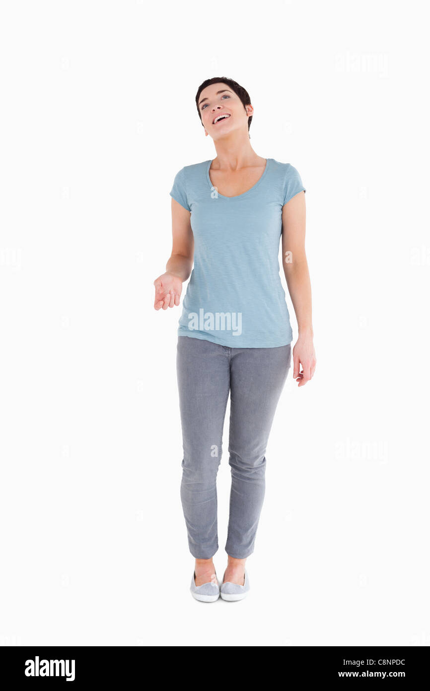 Beautiful joyful woman dancing Cut Out Stock Images & Pictures - Alamy