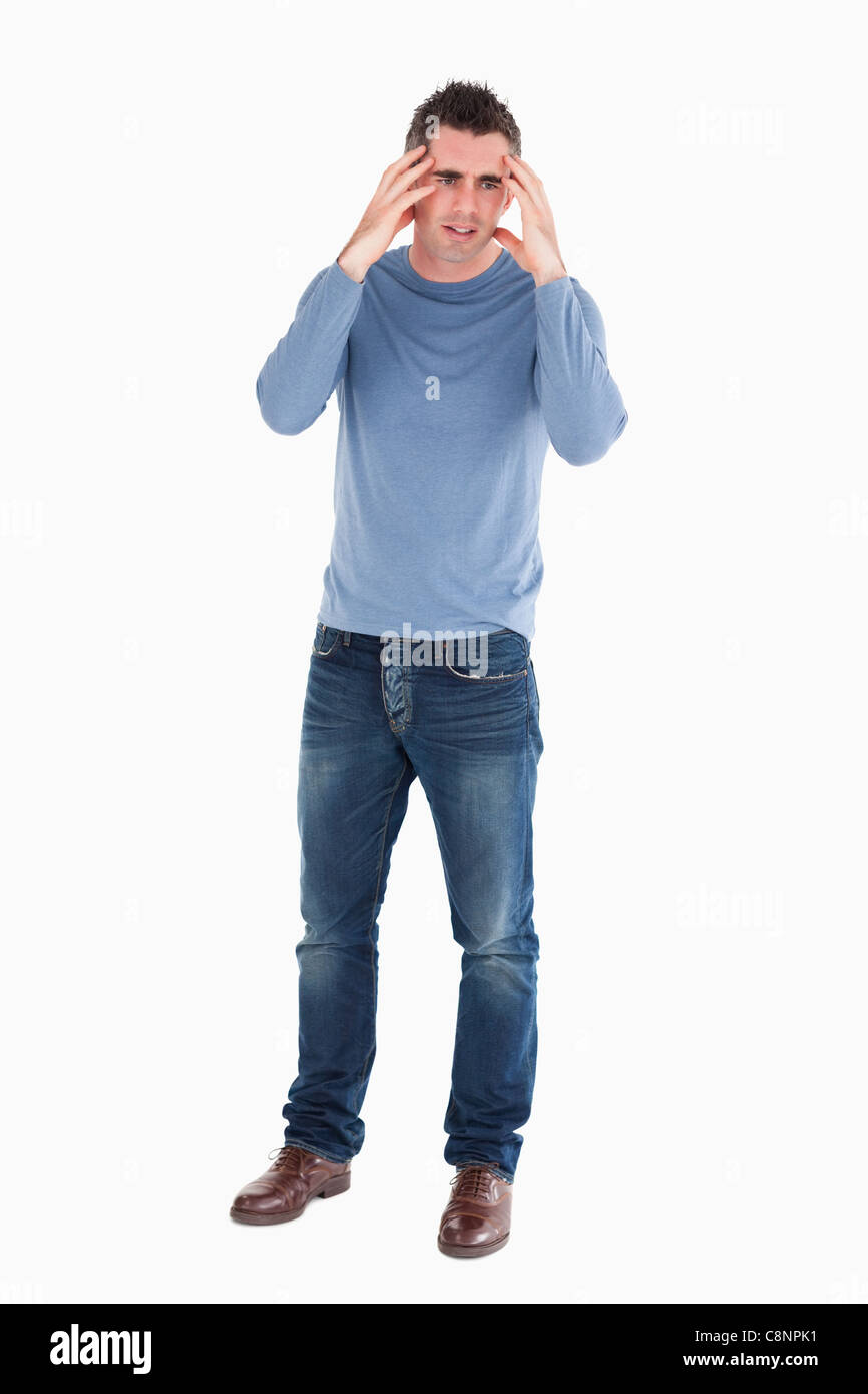 Anxious handsome man posing Stock Photo - Alamy