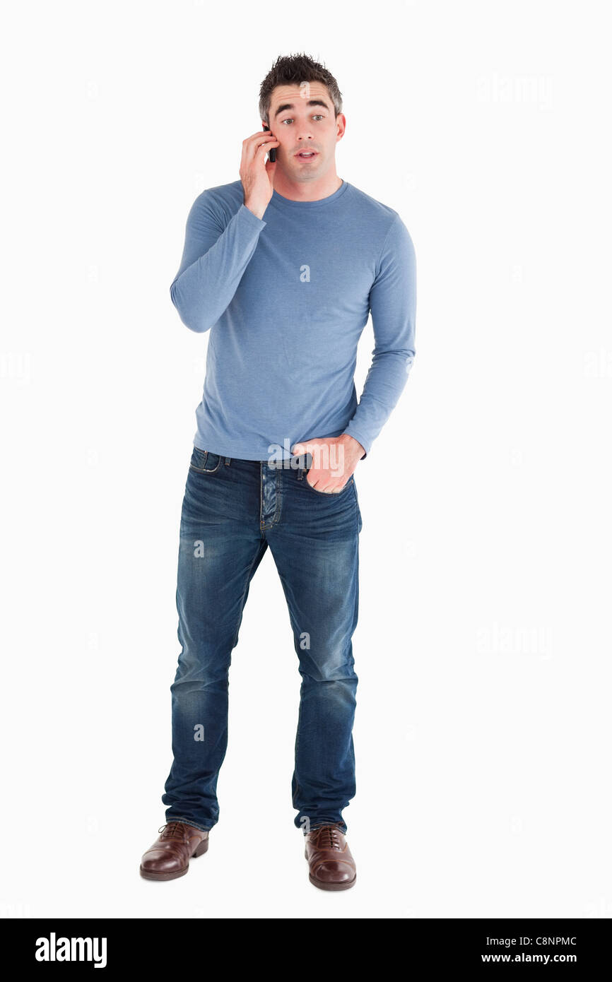 Answering call Cut Out Stock Images & Pictures - Alamy