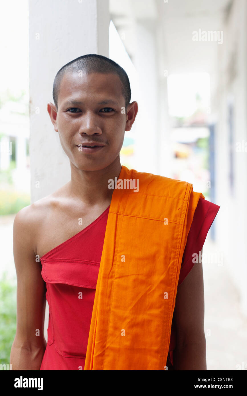 Serious Cambodian monk Stock Photo - Alamy
