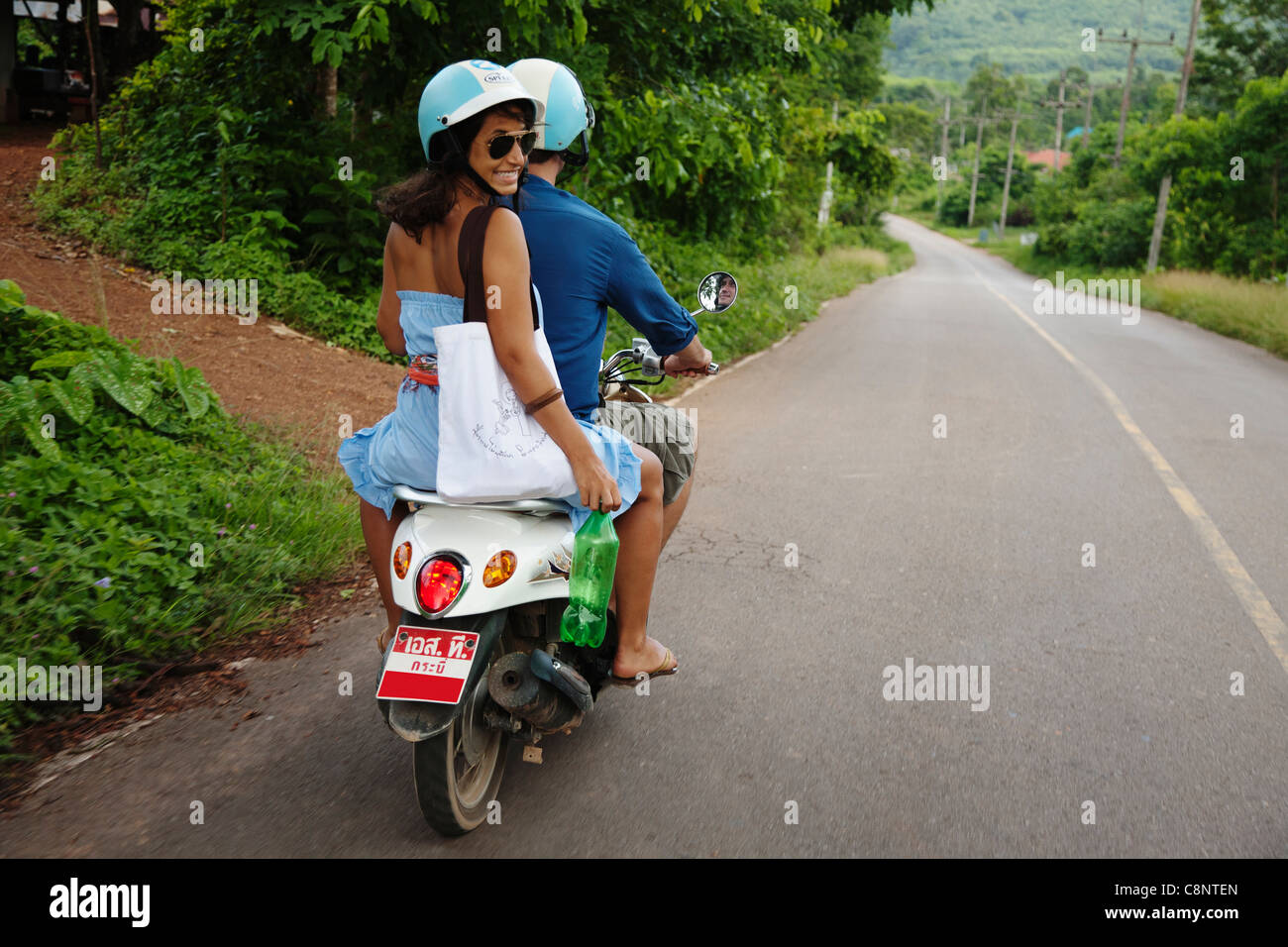 Motor riding two women in hi-res stock photography and images - Alamy