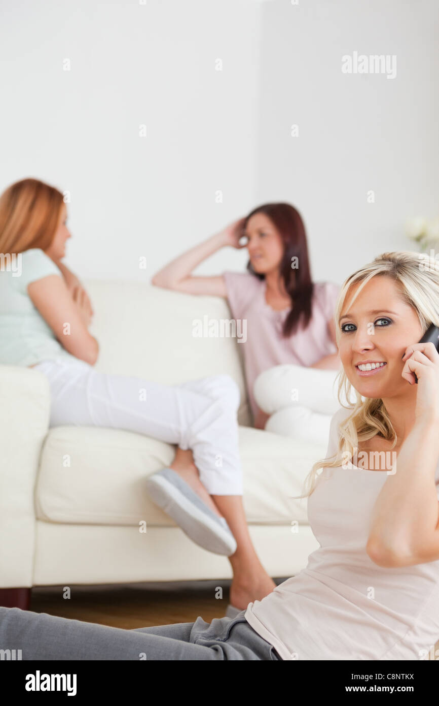 Woman separated from friends hi-res stock photography and images - Alamy
