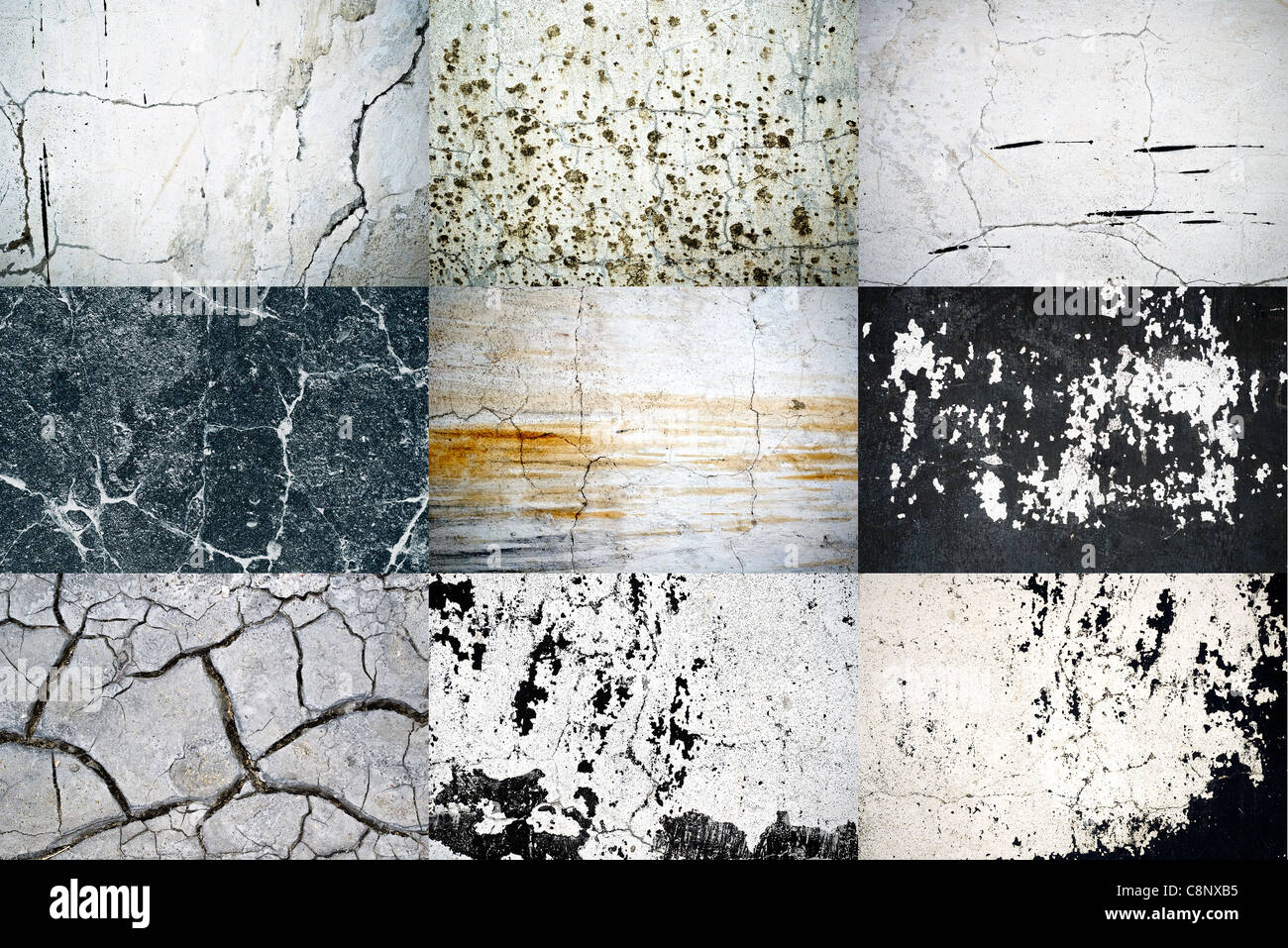 Mix of nine natural scratched texture background Stock Photo - Alamy